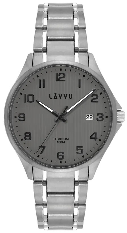 Titanové hodinky se safírovým sklem LAVVU TITANIUM LILLEHAMMER Gray LWM0152