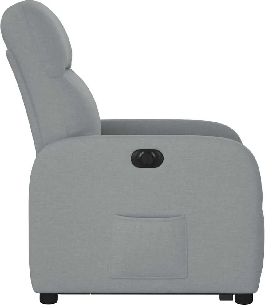 Elektrické zvedací polohovací křeslo světle šedé textil 3302992