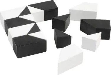 Detoa Hlavolam Tangram černobílý / od 3 let