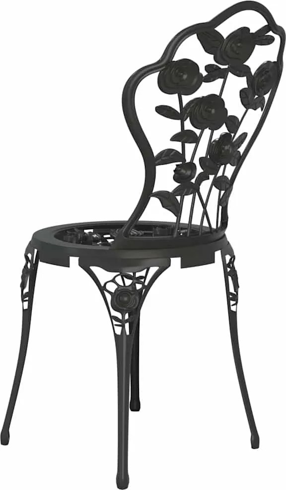 3dílný bistro set litý hliník černý 317739