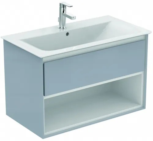 Ideal Standard Connect Air - Skříňka pod umyvadlo, 800x440x517 mm, lesklá světlá šedá/bílá mat, E0827EQ