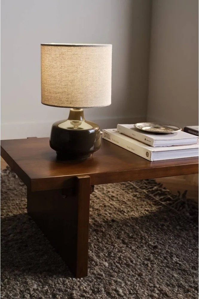 Hnědá/krémová keramická stolní lampa (výška 29 cm) Laila – Jotex