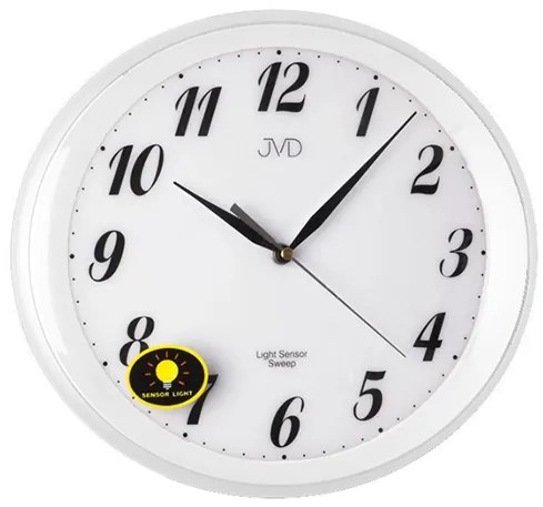 Bílé netikající tiché nástěnné hodiny JVD HP663.13