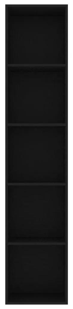 vidaXL Knihovna černá 40 x 30 x 189 cm dřevotříska