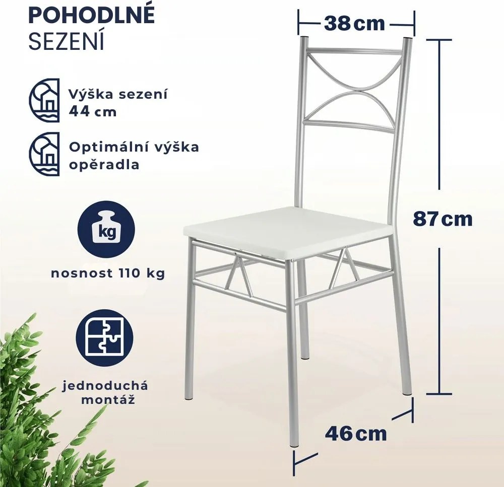Jídelní set PAUL, 5-dílná, sametově bílá Jurhan
