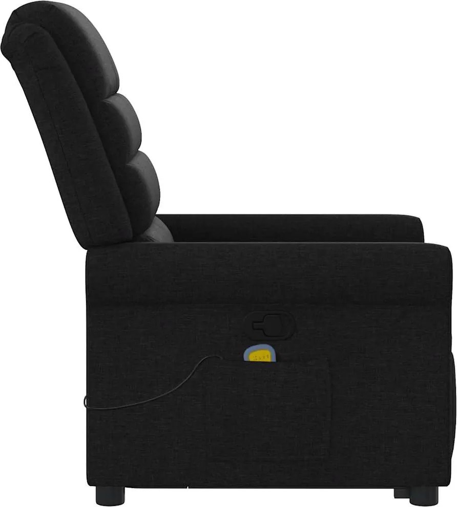Zvedací masážní polohovací křeslo černé textil 3303326