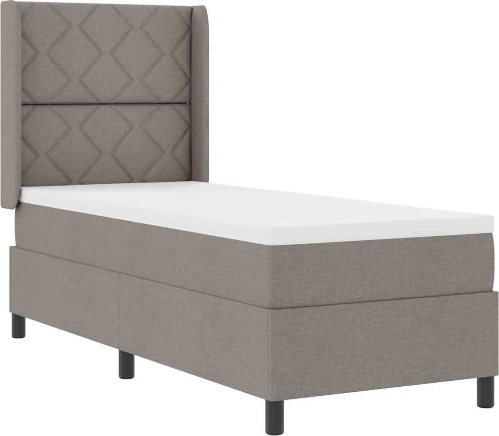 Postel s boxspringem s polštářem Taupe 200 x 80 cm textil 3341676