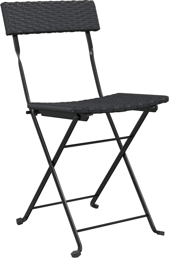 3dílný skládací bistro set černý polyratan 319989