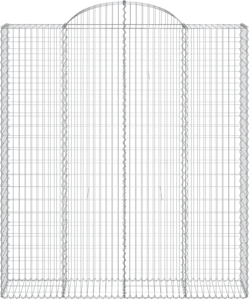 Klenuté gabionové koše 2 ks 200x50x220/240cm pozinkované železo 3146446