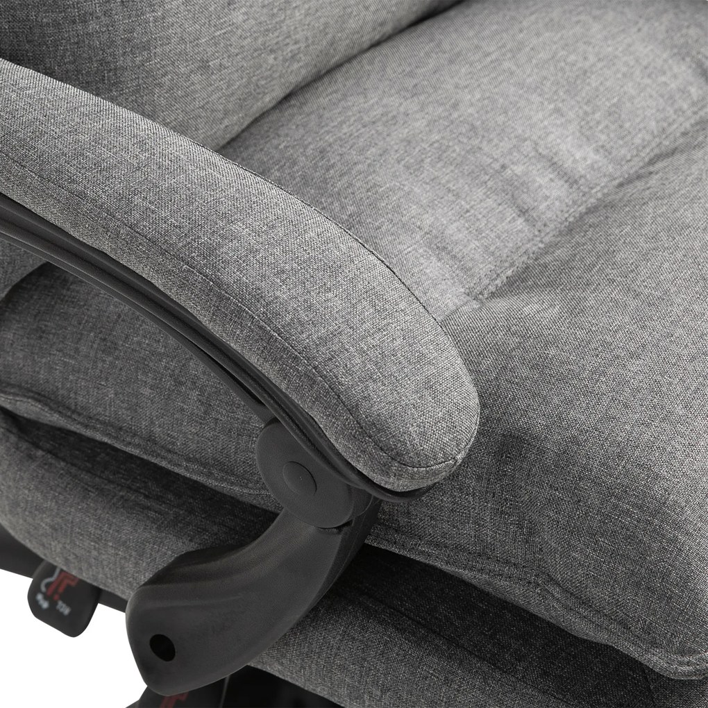 Ergonomická masážní kancelářská židle Vinsetto s výsuvnou podnožkou, výškově nastavitelná, černá pro pohodlí v kanceláři | Aosom.de