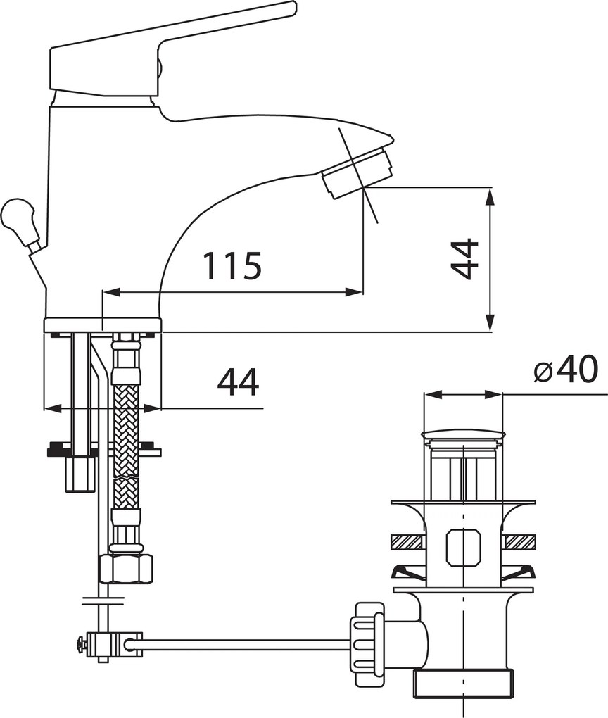 Ferro Smile Umyvadlová baterie s výpustí, chrom, 71001,0