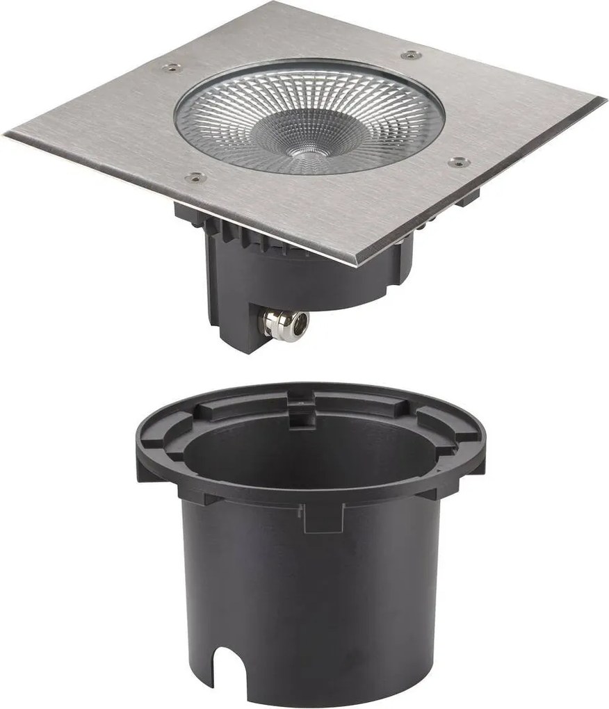 LA 1006105 ROCCI 200 EL hranaté zápustné zemní svítidlo nerezová ocel 16 W 3000 K 120° - BIG WHITE (SLV)