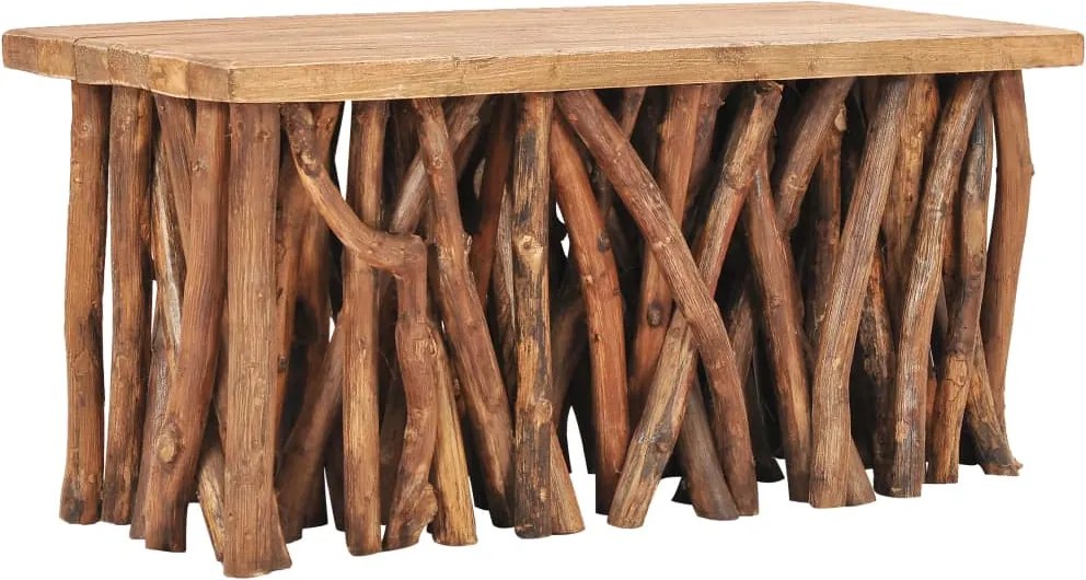 Konferenční stolek Margaret - 100x40x40,7 | masivní recyklované dřevo a teak