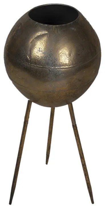 Zlatý dekorativní obal na květiny na 3 nohách – 27x66 cm
