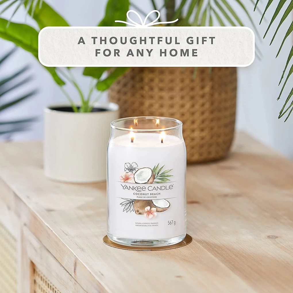 Yankee Candle vonná svíčka Signature ve skle velká Coconut Beach 567g