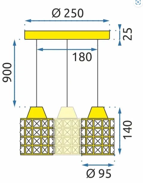 Stropní svítidlo Diamant APP726-3CRP Trio zlaté