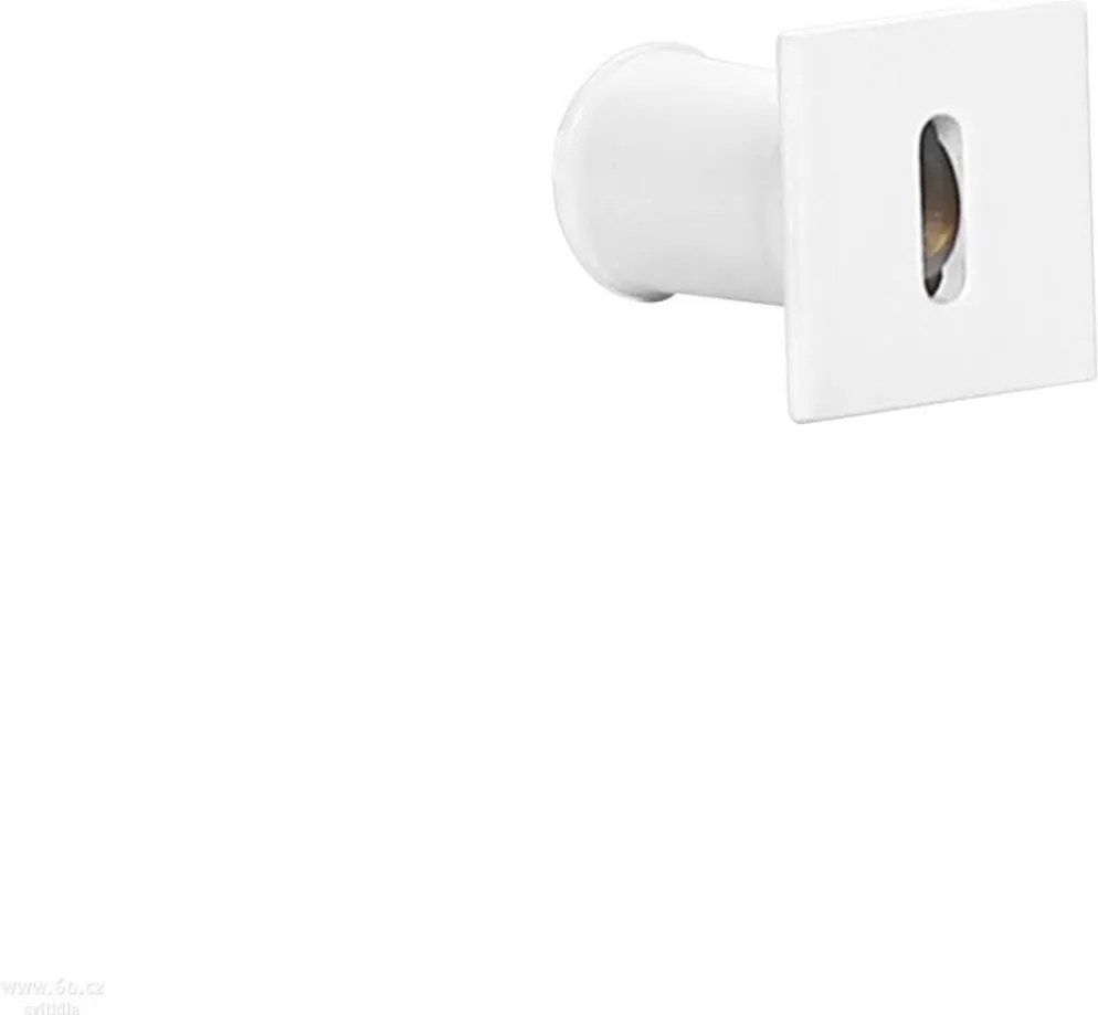 Linea Light 92324W05 Petit, hranaté zápustné svítidlo do stěny v bílé barvě, 1x1W LED 3000K, 2x2cm