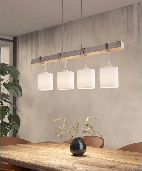 Brilagi - LED Lustr na lanku NUBILA 4xE27/60W/230V šedá/bílá