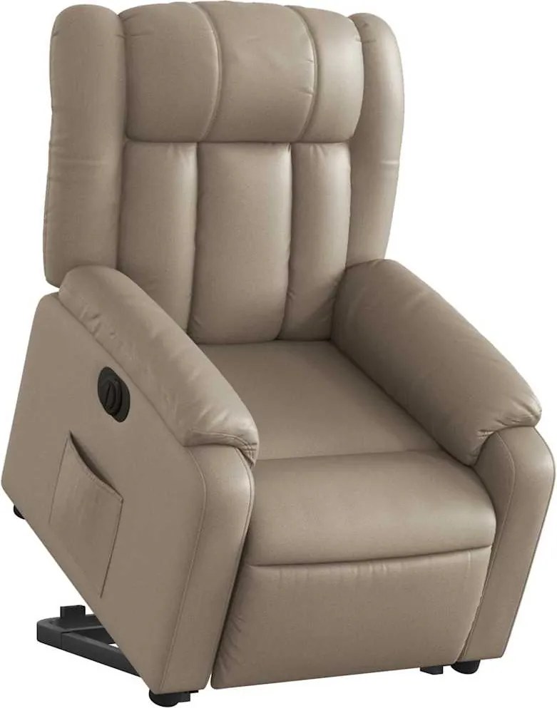 Elektrické zvedací polohovací křeslo cappuccino umělá kůže 3205284