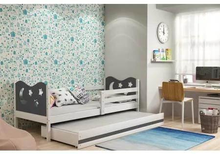 Dětská postel s výsuvnou postelí MIKO 200x90 cm Bílá Bílá