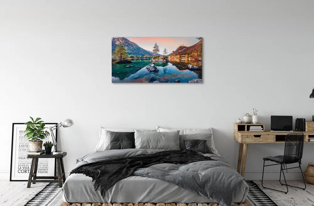 Obrazy na plátně Německo Alpy podzim Horské jezero 125x50 cm