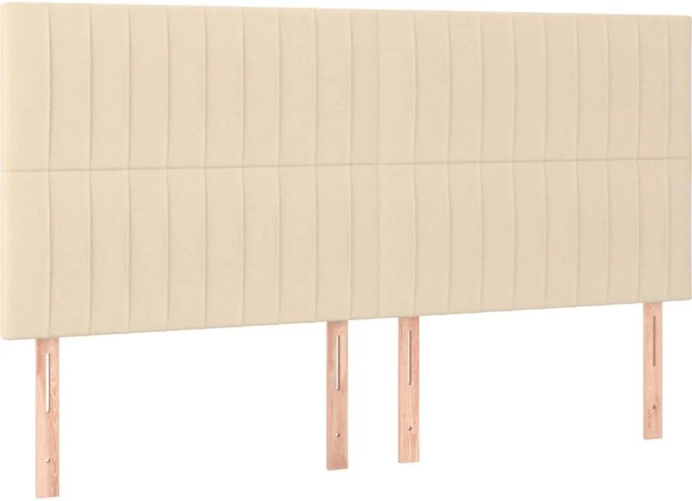Box spring postel s matrací krémová 200x200 cm textil 3131622