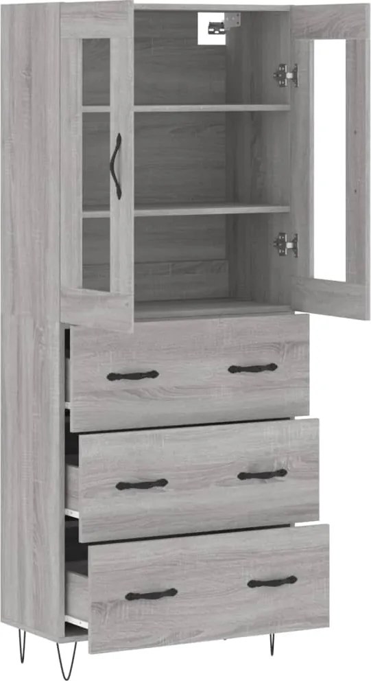 Skříň highboard šedá sonoma 69,5 x 34 x 180 cm kompozitní dřevo 3198439