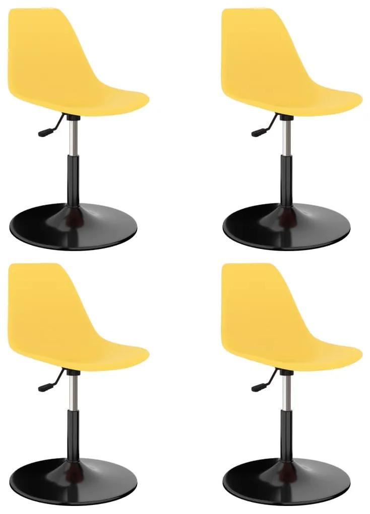 324188 vidaXL Otočné jídelní židle 4 ks žluté PP