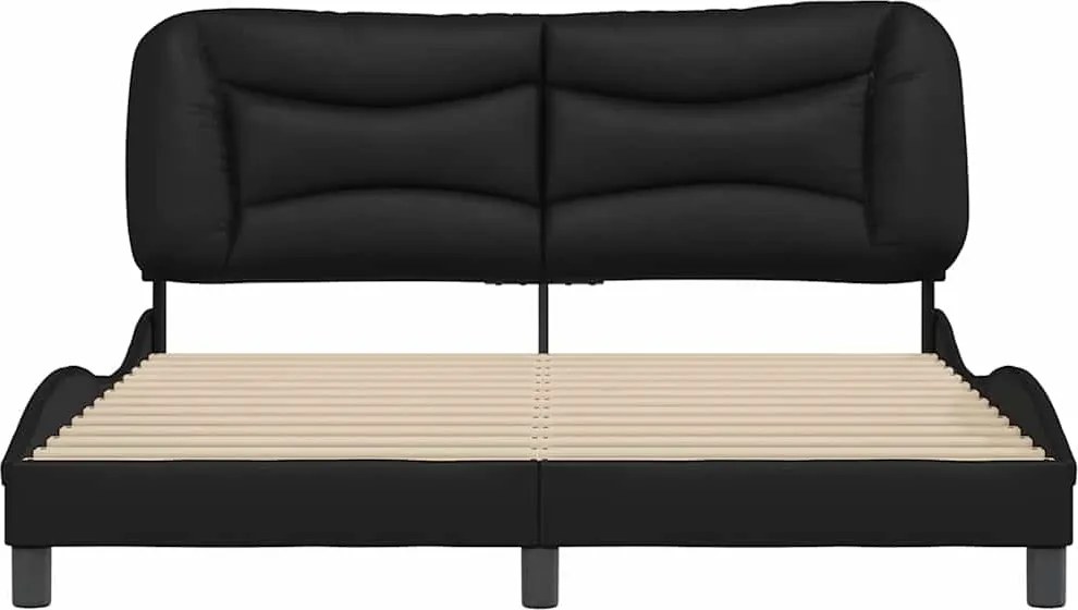 Rám postele bez matrace Hvar černý 160x200 cm umělá kůže 3208009