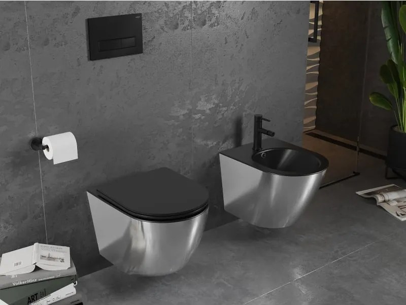 Mexen Lena závěsný bidet, černý mat/stříbrný - 35224874
