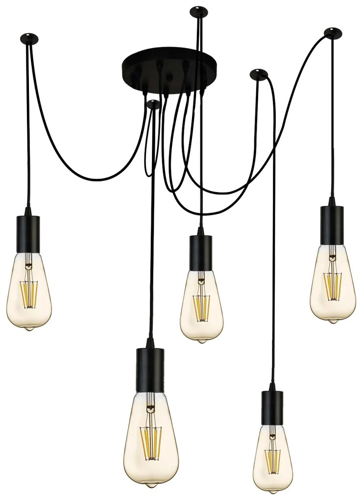 Svítidlo pavouk Searchlight SQUIGGLE 9665-5BK