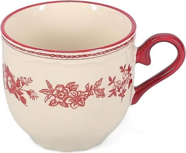 Vínový/slonovinový porcelánový šálek 215 ml Cyril – S|P Collection