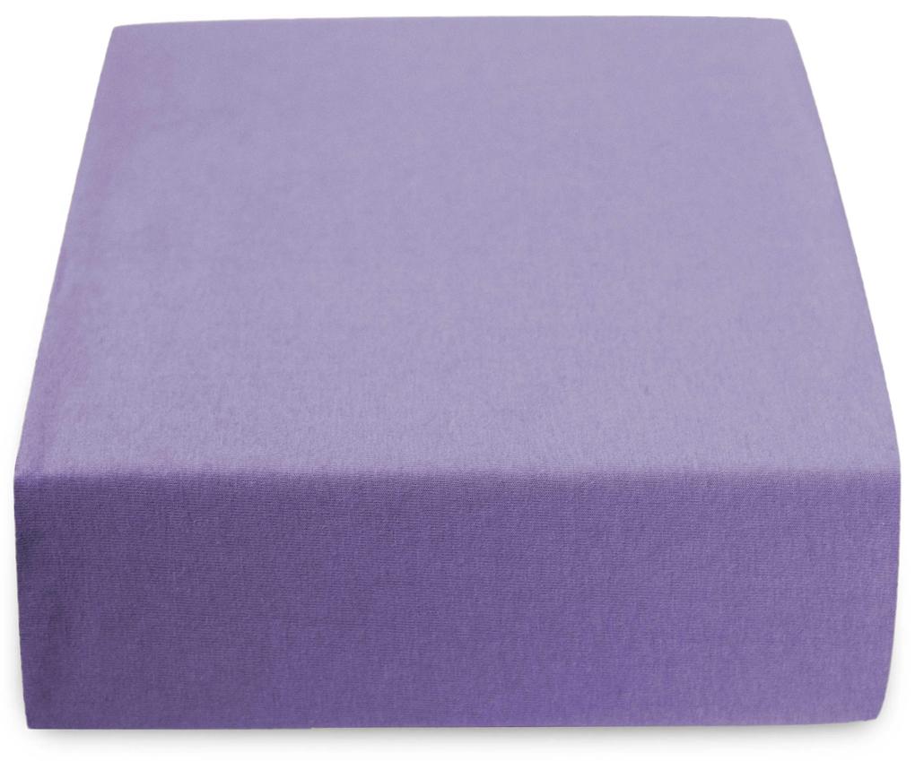 Jersey prostěradlo fialové 160 x 200 cm