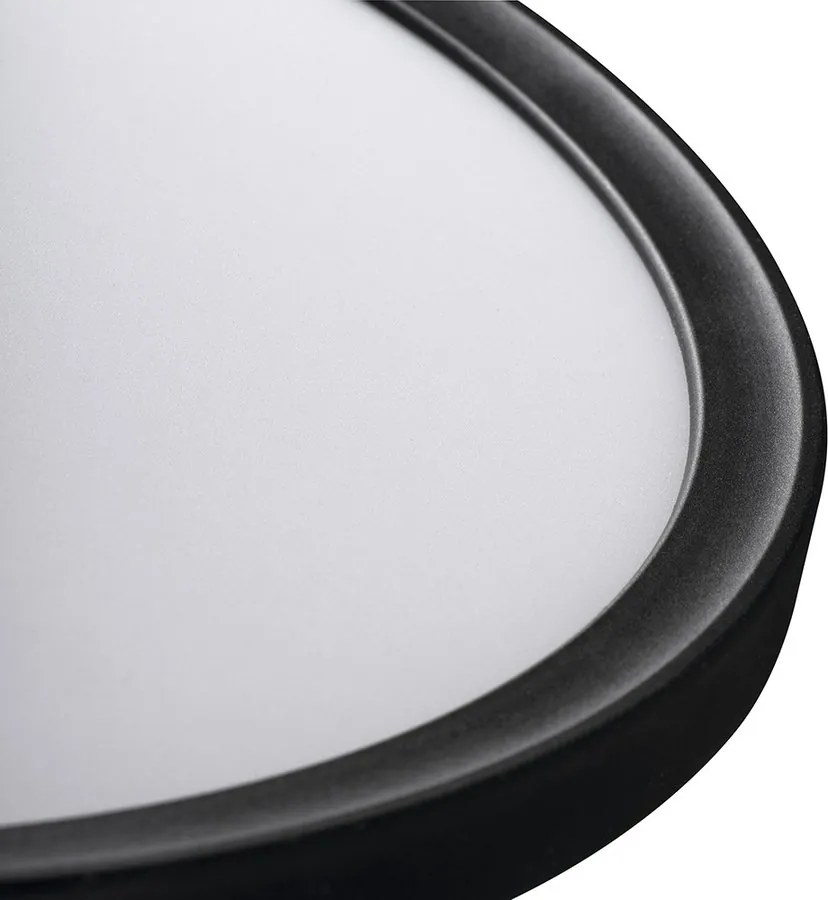 KANLUX KANLUX, AZPO stropní LED svítilna, průměr 225mm, 11,8 W, 3000/4000/6000K, IP54, černá mat, 31513