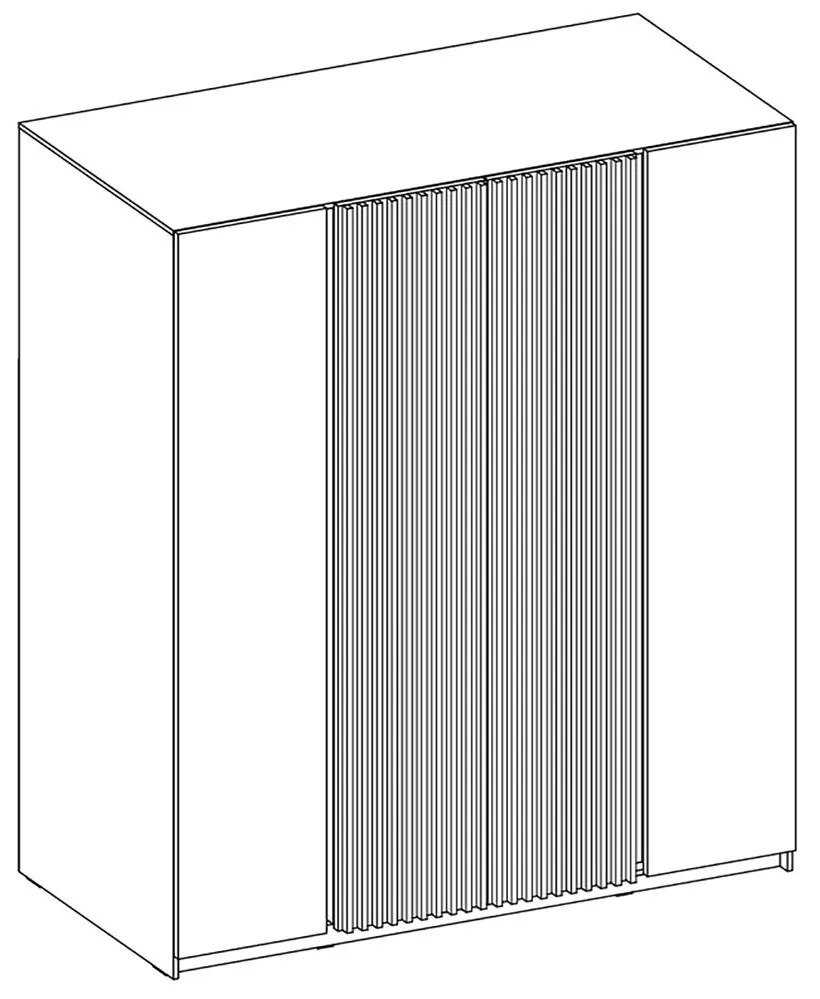 Šatní skříň KAJA 2F 2LAM | 200 cm | bez zrcadla | VYSOKÁ | evoke/černá + lamely