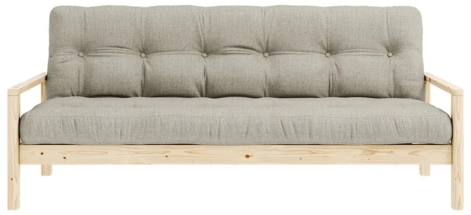 Béžová lněná rozkládací pohovka 205 cm Knob – Karup Design