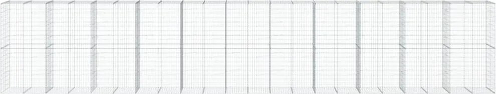Gabionový koš s víkem 1 100 x 100 x 200 cm pozinkované železo 3295245