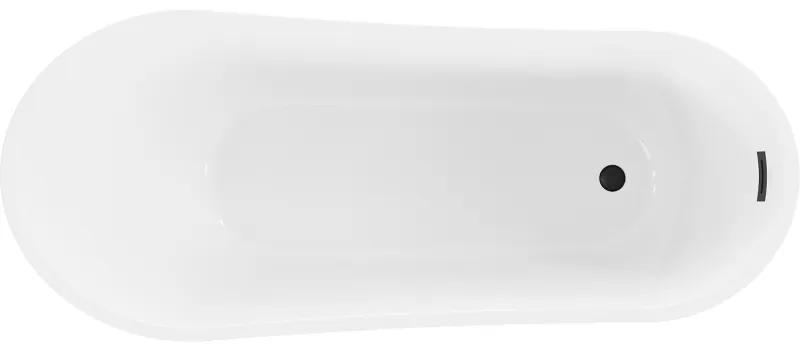 Mexen Alta volně stojící vana 170 x 75 cm, bílá/Černá, vanový přepad Černá - 52141707575-B