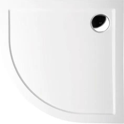Polysan SERA sprchová vanička z litého mramoru, čtvrtkruh 90x90x4cm, R500, bílá,61511