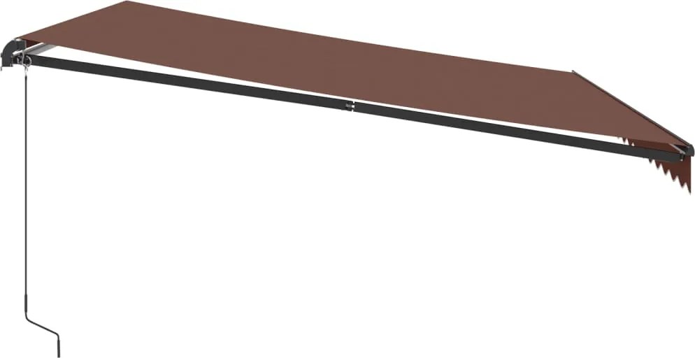 Ručně zatahovací markýza s LED světly hnědá 450 x 350 cm 3215408