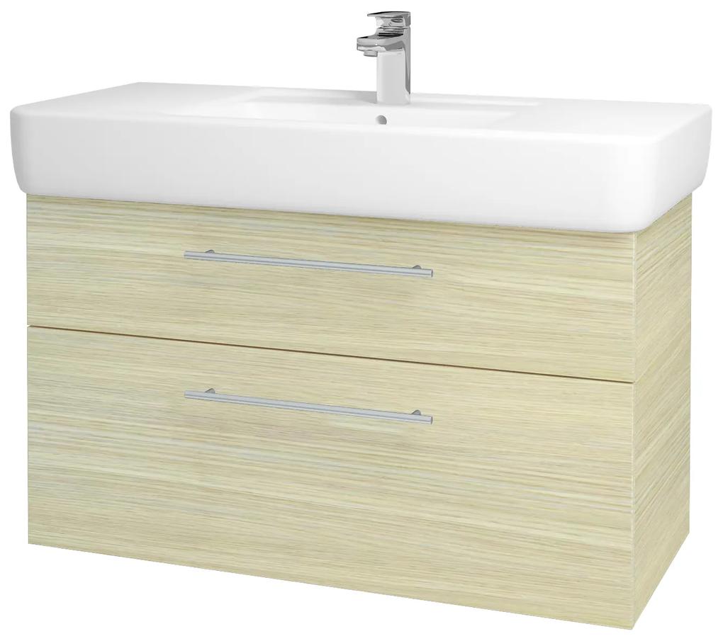 Dřevojas Koupelnová skříň Q MAX SZZ2 100 Varianta: N01 Bílá lesk / Úchytka T01 / D02 Bříza