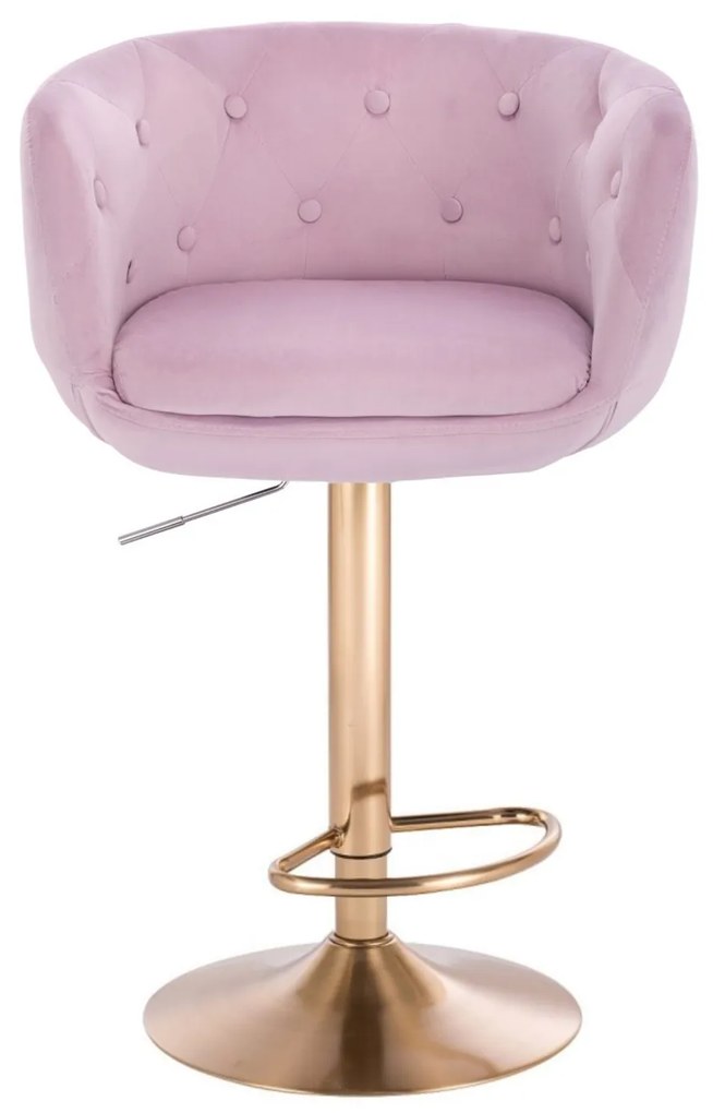 LuxuryForm DESIGN Barová židle MONTANA VELUR na zlaté kulaté podstavě - levandule