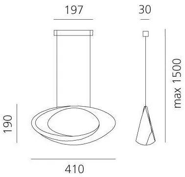 Artemide 1182010A - LED Stmívatelný lustr na lanku CABILDO LED/44W/230V 3000K