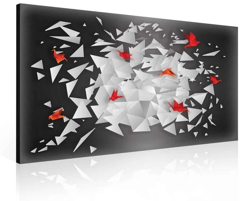 Postershop Obraz na plátně: Origami birds (6) - 75x100 cm