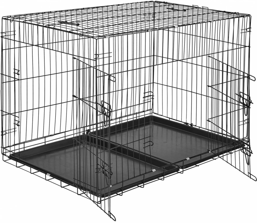 Tectake Transportní box pro psa přenosný ocel 106 x 70 x 76 cm