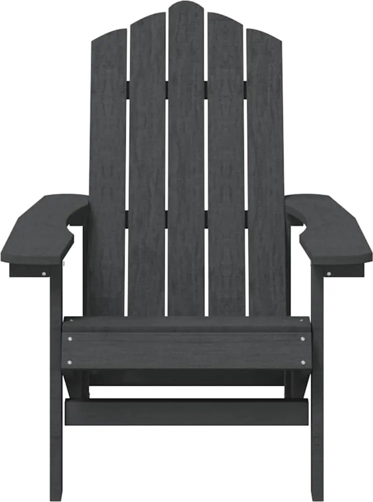 Zahradní křesla Adirondack se stolkem HDPE antracitová 3095705