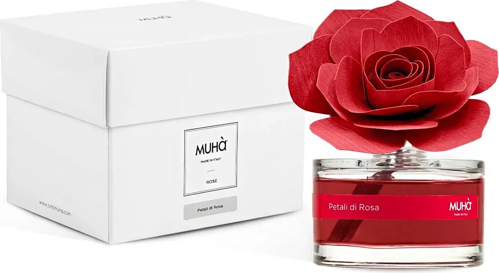 Muhà Rose difuzér s dřevěnou růží Petali di Rosa Objem: 200 ml