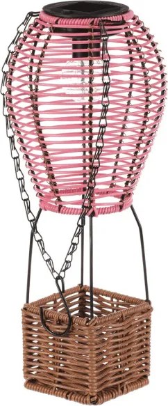 Solární lucerna balón s LED osvětlením PLA113 PINK-S