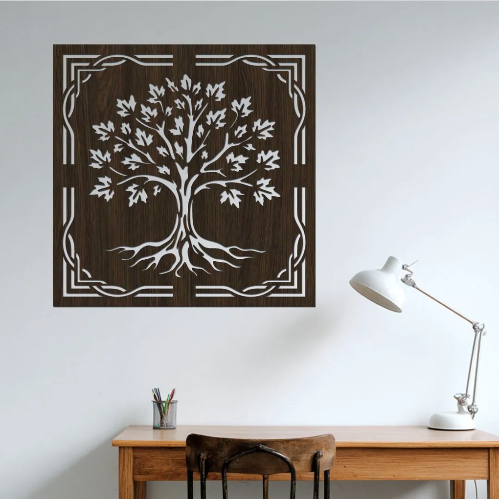 dřevo života Dřevěný strom PŘEDKŮ Zvolte rozměr (cm): 95x95, Zvolte barvu dekoru: Dub Sonoma
