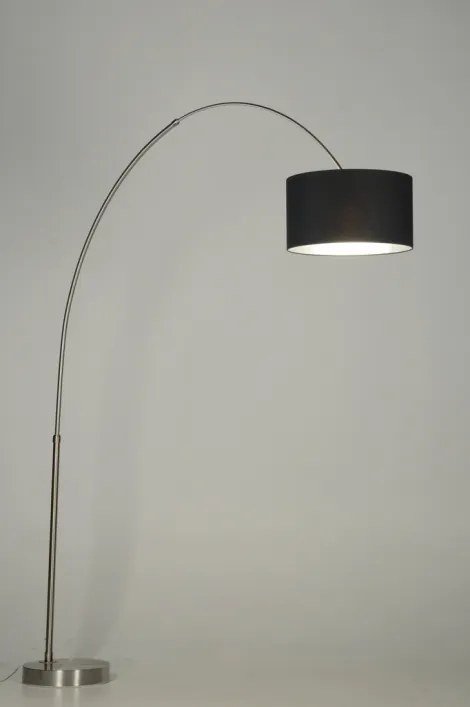 Stojací designová oblouková lampa Adamo Nero